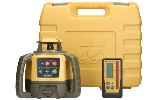 De zelfnivellerende Topcon RL-H5A bouwlaser voor horizontaal gebruik